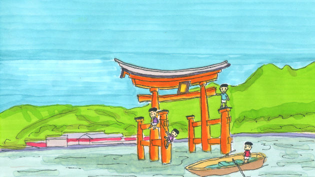 宮島を楽しむ少年たち｜akisen｜coconalaブログ